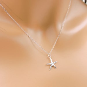 Tiny Sterling Silver Starfish Necklace Minimalist Starfish Necklace Dainty Starfish Layering ...