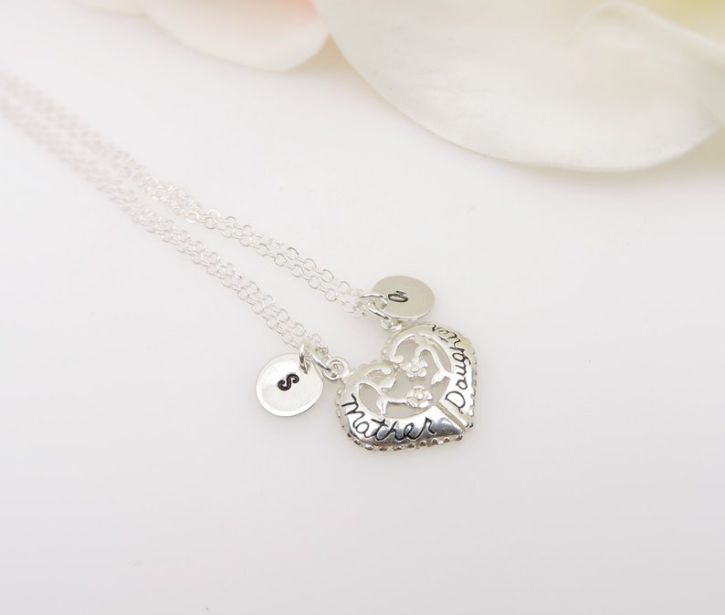 Personalized Sterling Silver Mother Daughter Necklaces | Etsy