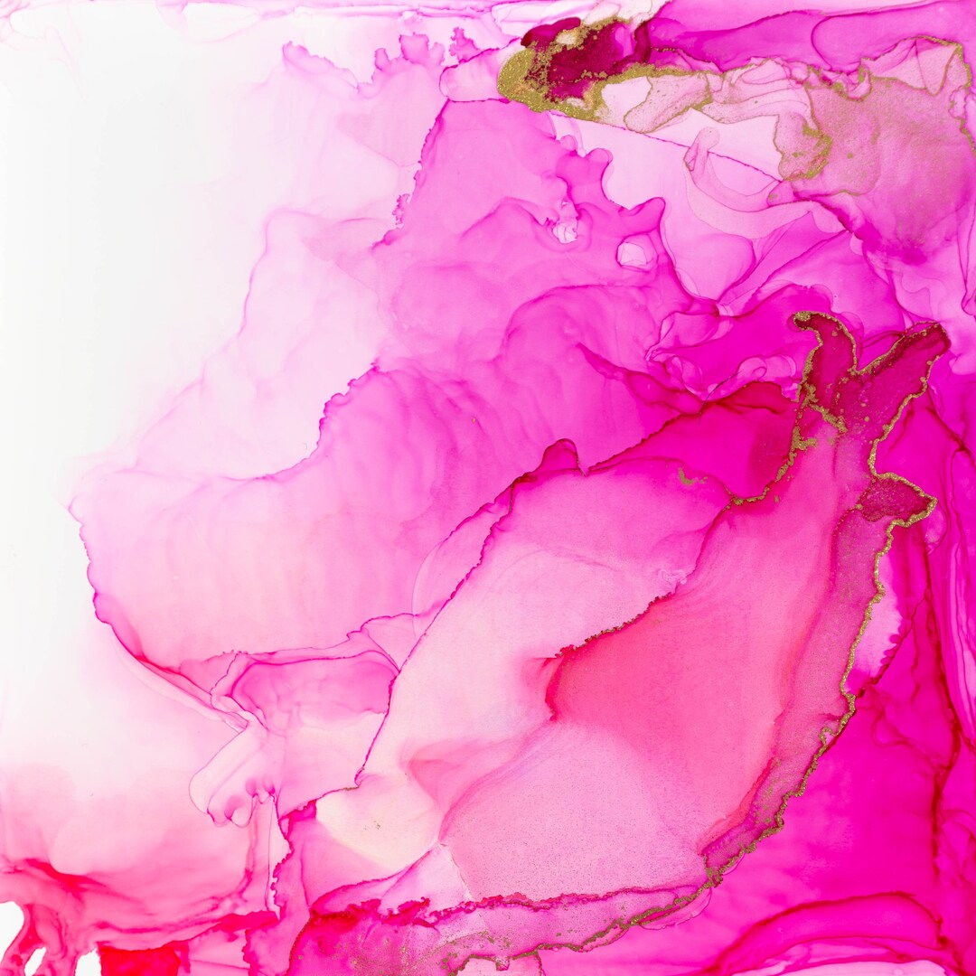 5x5" Hot Pink Alcohol Ink Wall Art Mounted and Sealed - Etsy