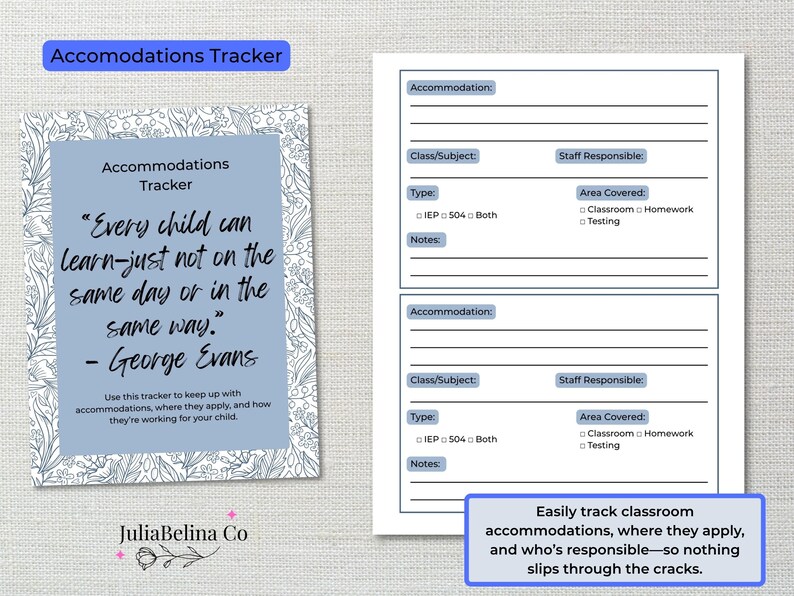 IEP & 504 Organizer for Parents | Special Education Printable PDF ...