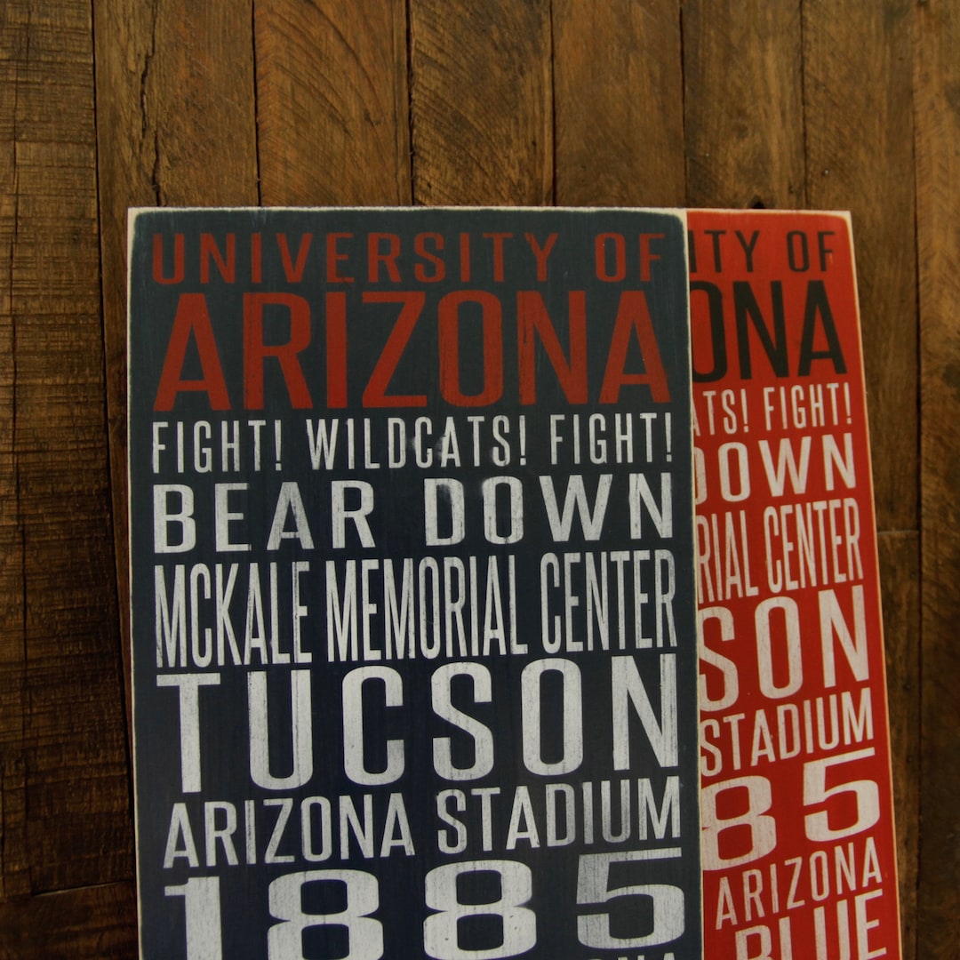 University of Arizona Wildcats Distressed Wood Sign-great Father's Day ...