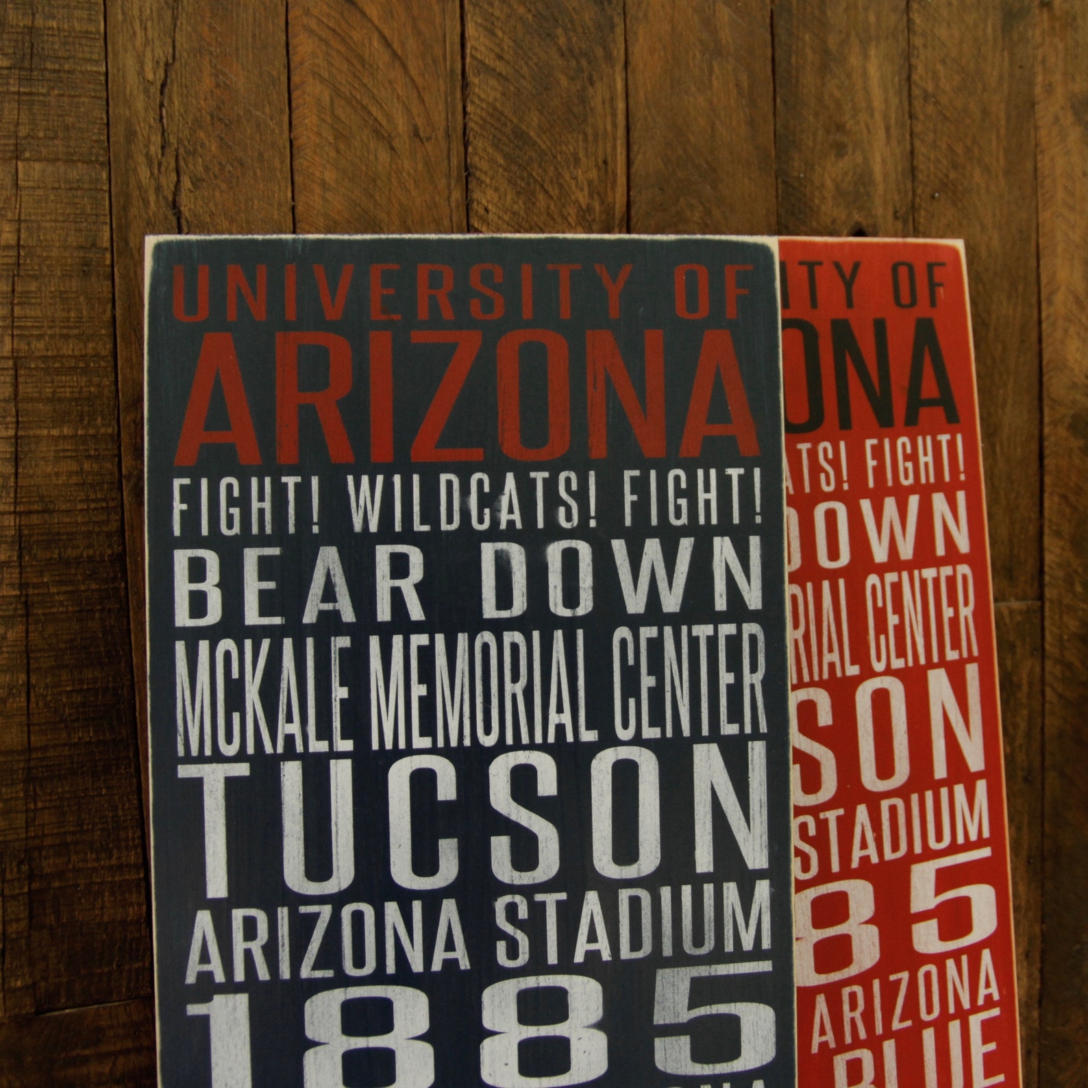 University of Arizona Wildcats Distressed Wood Sign-great - Etsy
