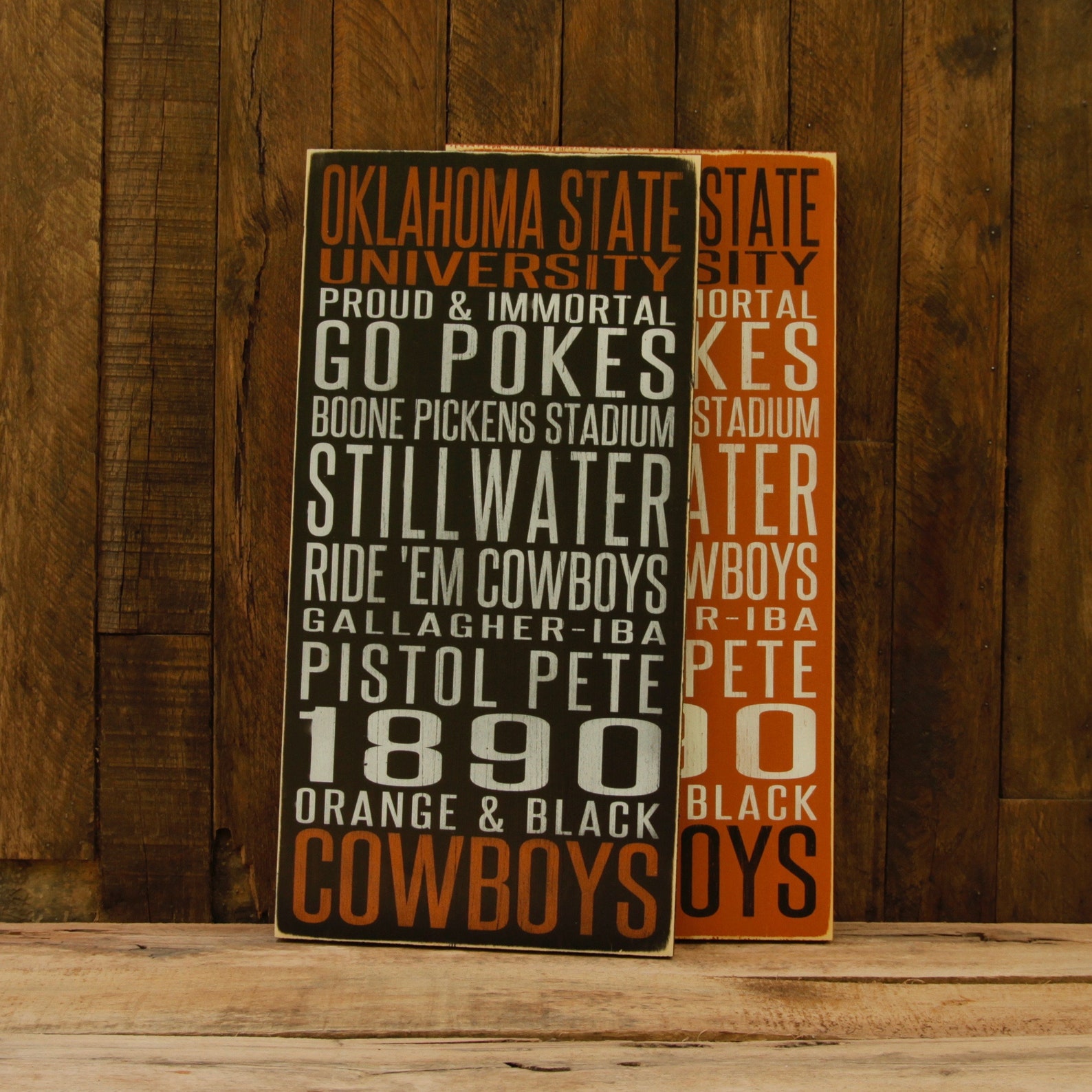 Oklahoma State University Cowboys Distressed Wood Sign--great Father's ...