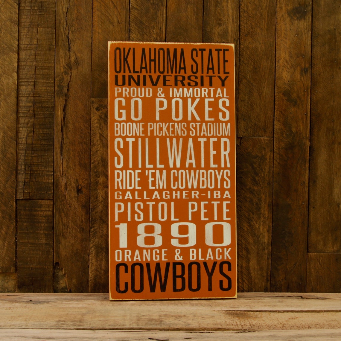 Oklahoma State University Cowboys Distressed Wood Sign--great Father's ...