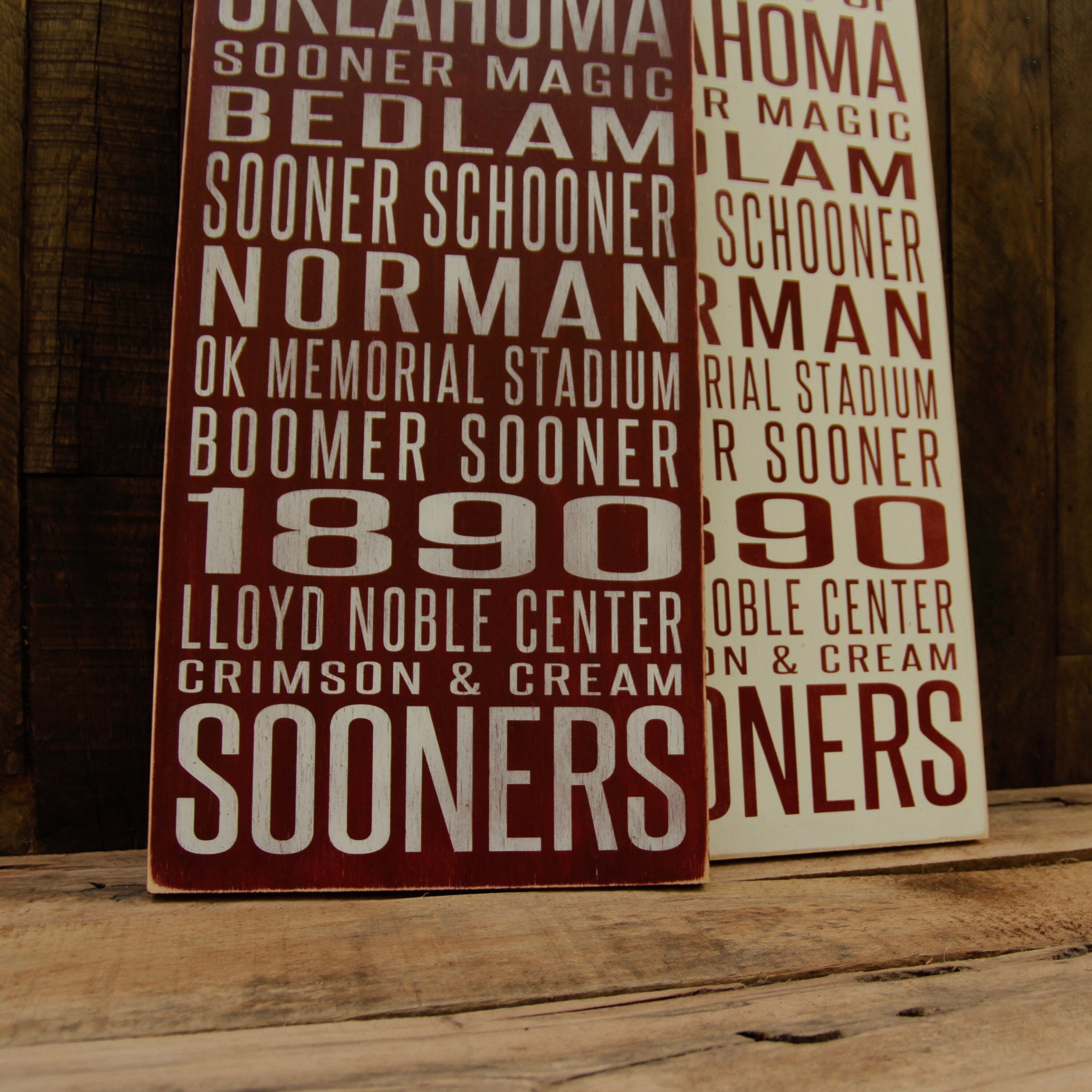 University of Oklahoma Sooners Distressed Wood Signgreat - Etsy