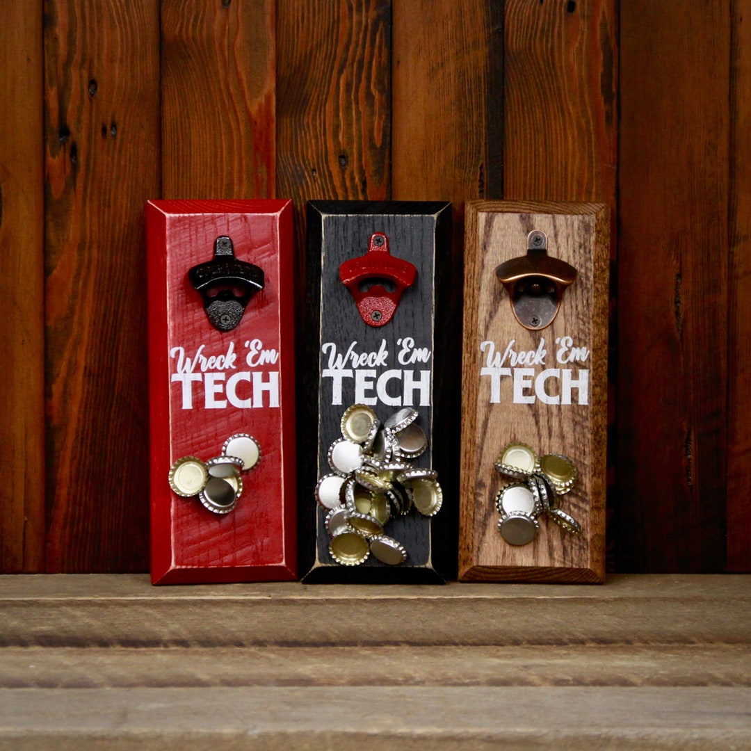 Magnetic Bottle Opener - Texas Tech University Wreck 'em Tech Logo ...