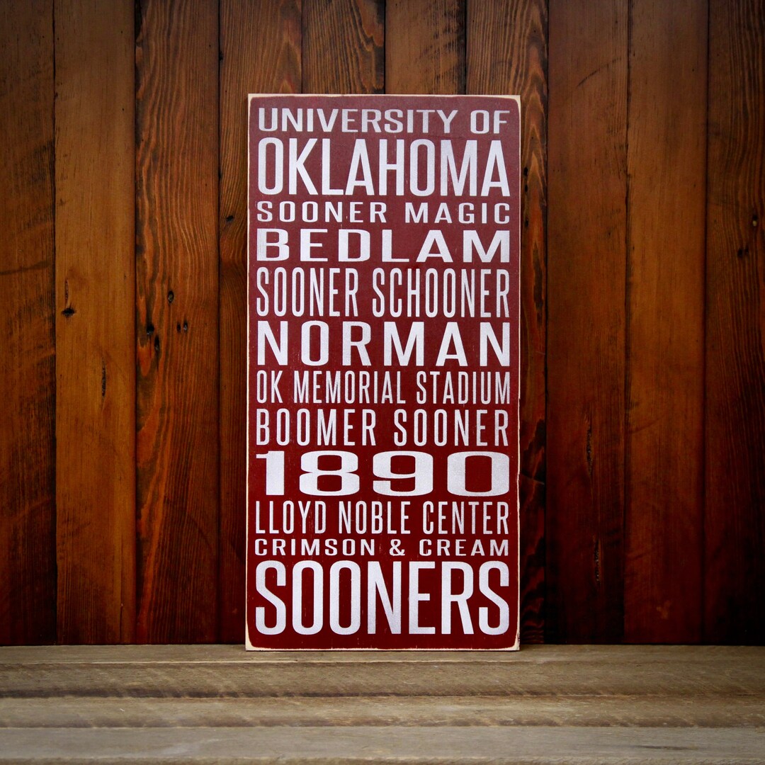 University of Oklahoma Sooners Distressed Wood Sign--great Father's Day ...
