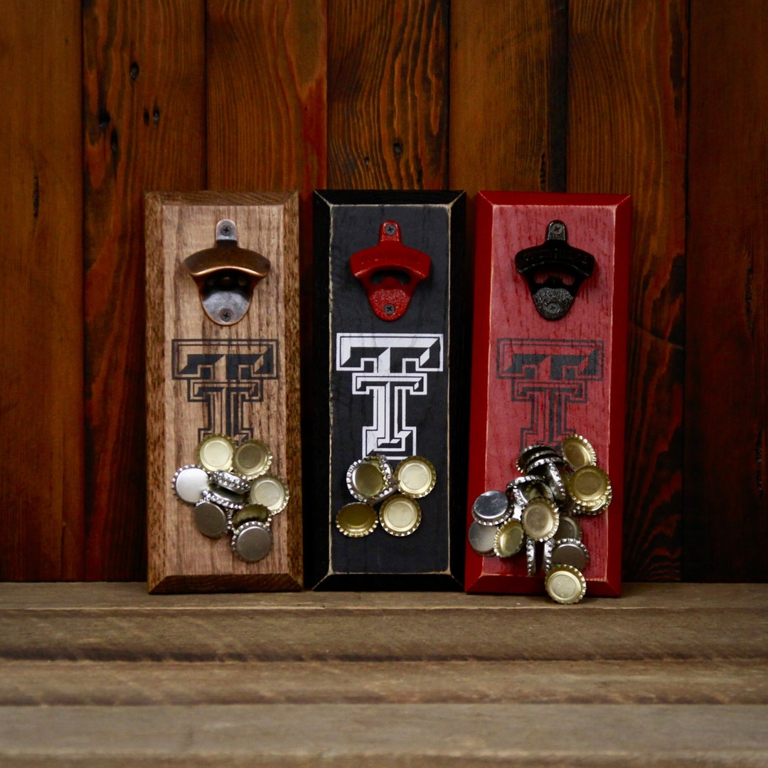 Magnetic Bottle Opener - Texas Tech University Double T Logo - Great ...