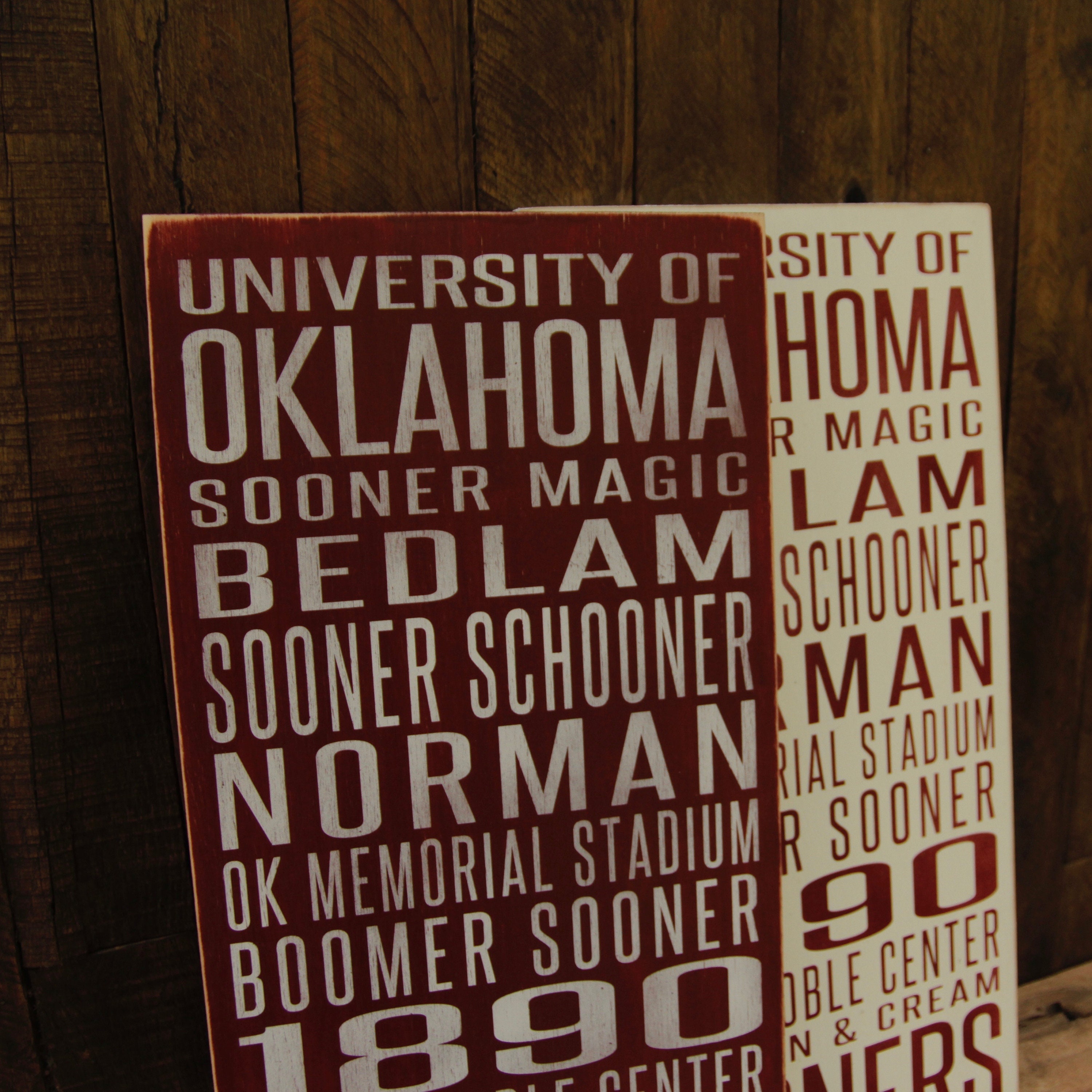 University of Oklahoma Sooners Distressed Wood Signgreat - Etsy