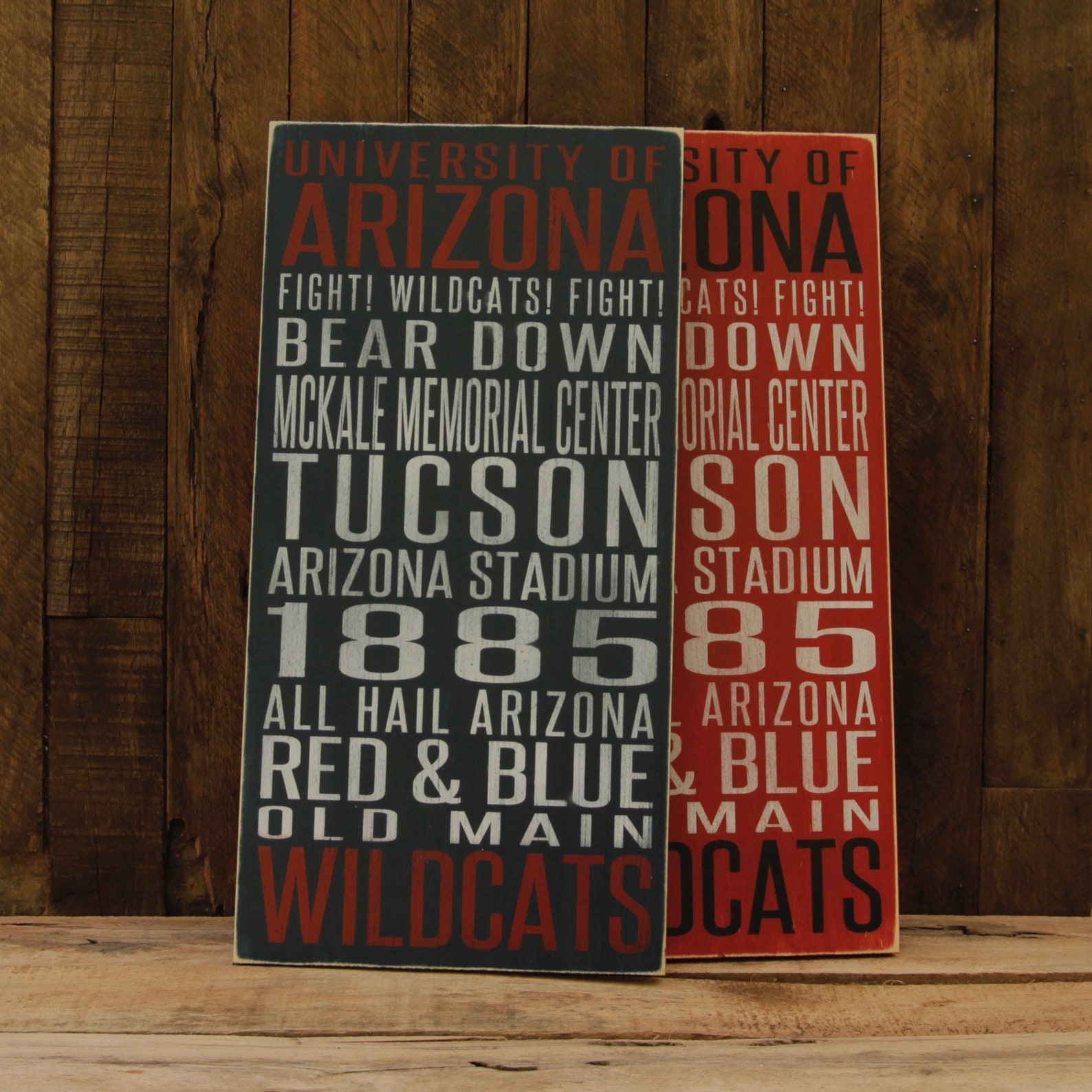 University of Arizona Wildcats Distressed Wood Sign-great | Etsy