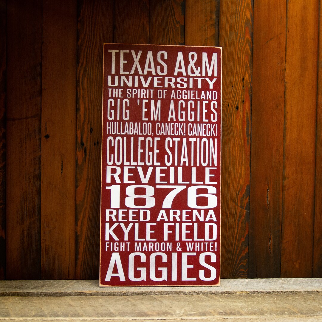 Texas A&M University Aggies Distressed Wood Sign-great Father's Day ...