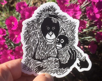 Orangutan Sticker - Etsy