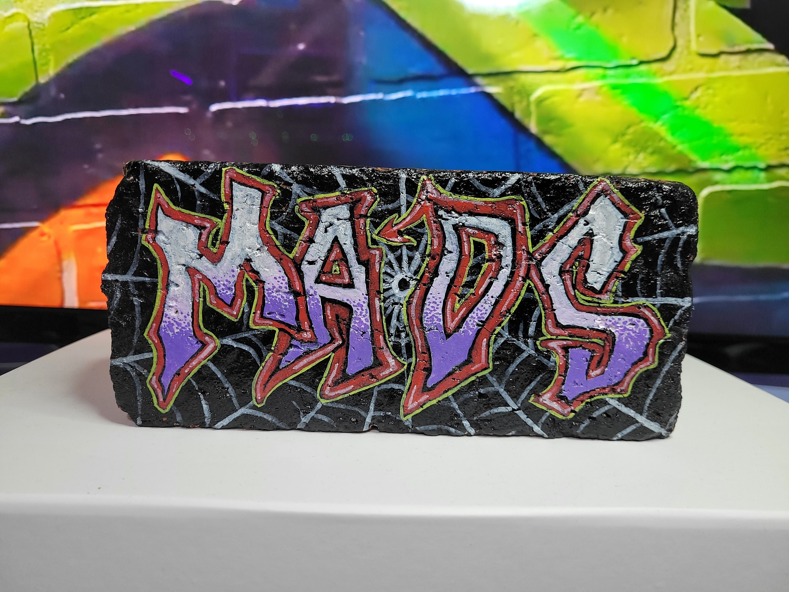 Custom Real Brick Graffiti Street Art - Desk Paper Weight Decoration - Etsy