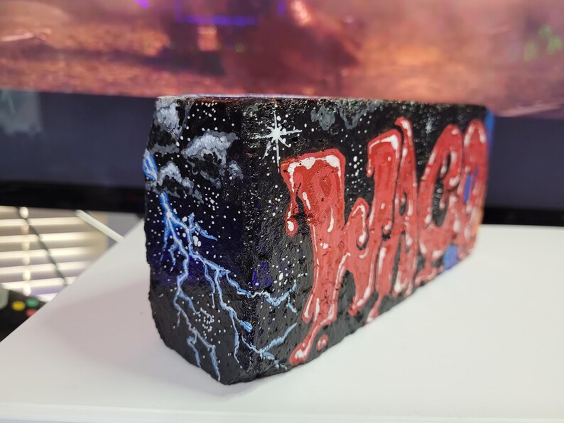 Custom Real Brick Graffiti Street Art - Desk Paper Weight Decoration - Etsy