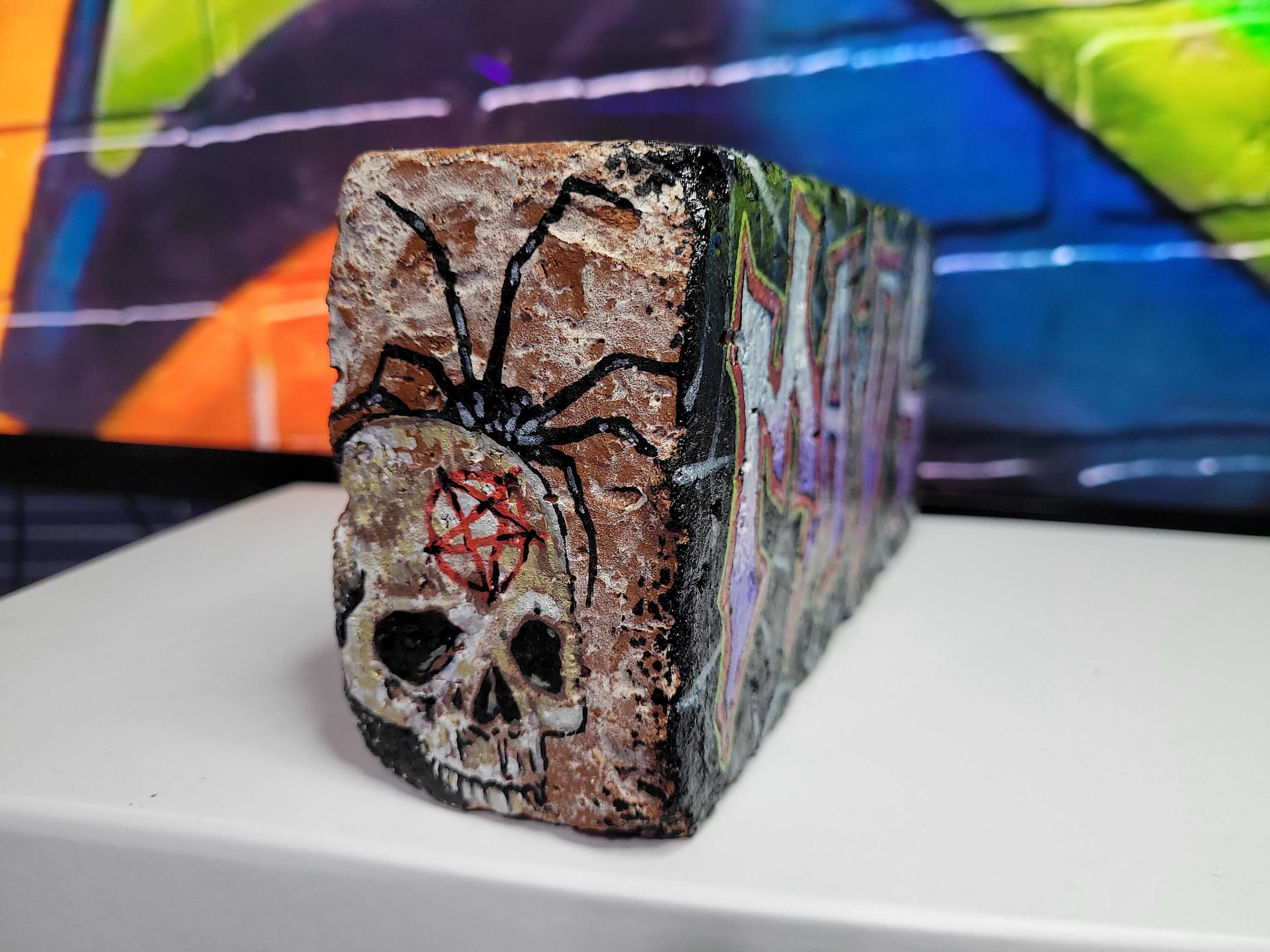 Custom Real Brick Graffiti Street Art - Desk Paper Weight Decoration - Etsy