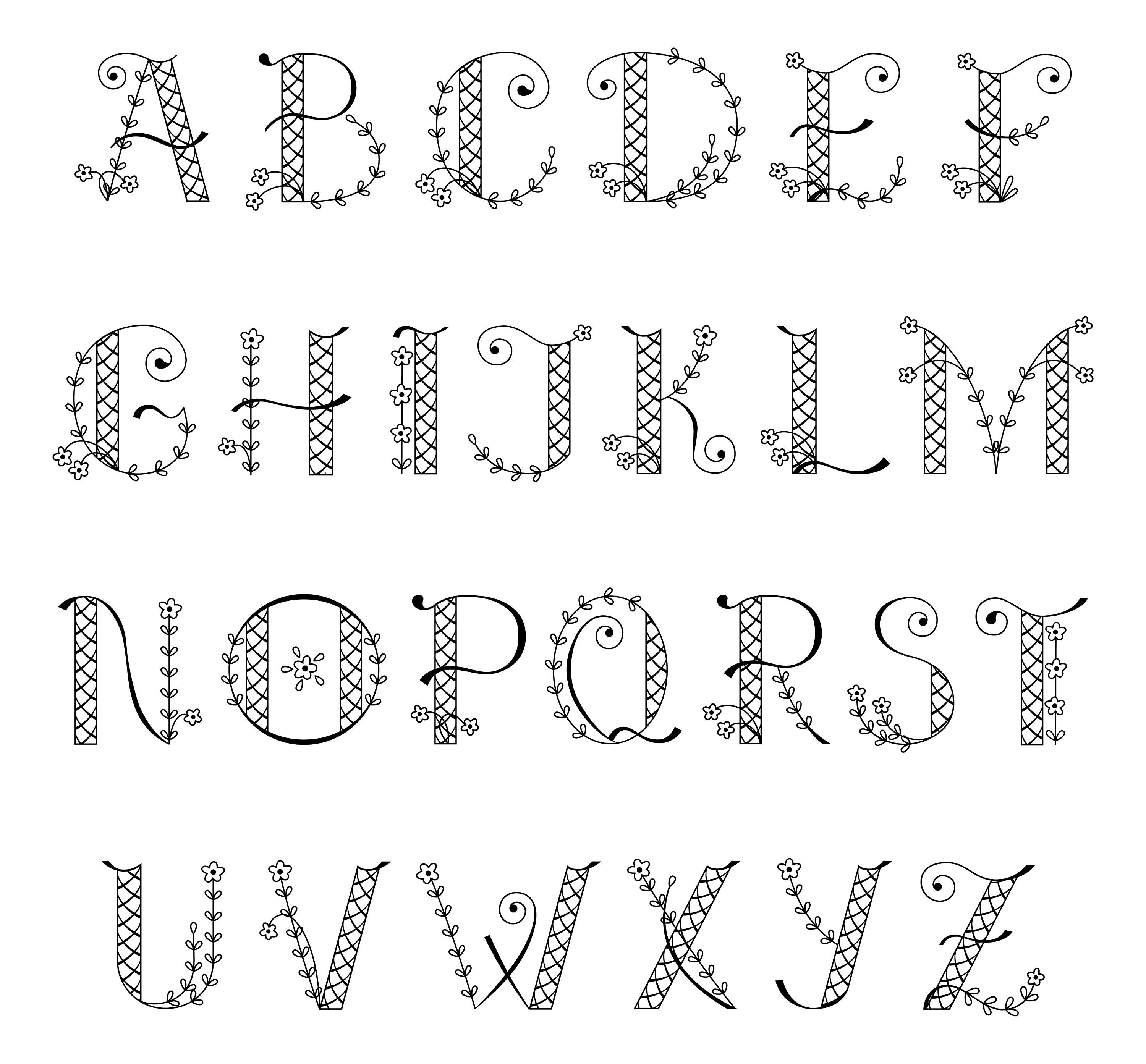 Vector Decorative Cute Alphabet,monogram,initial Letter, Drop Cap ...