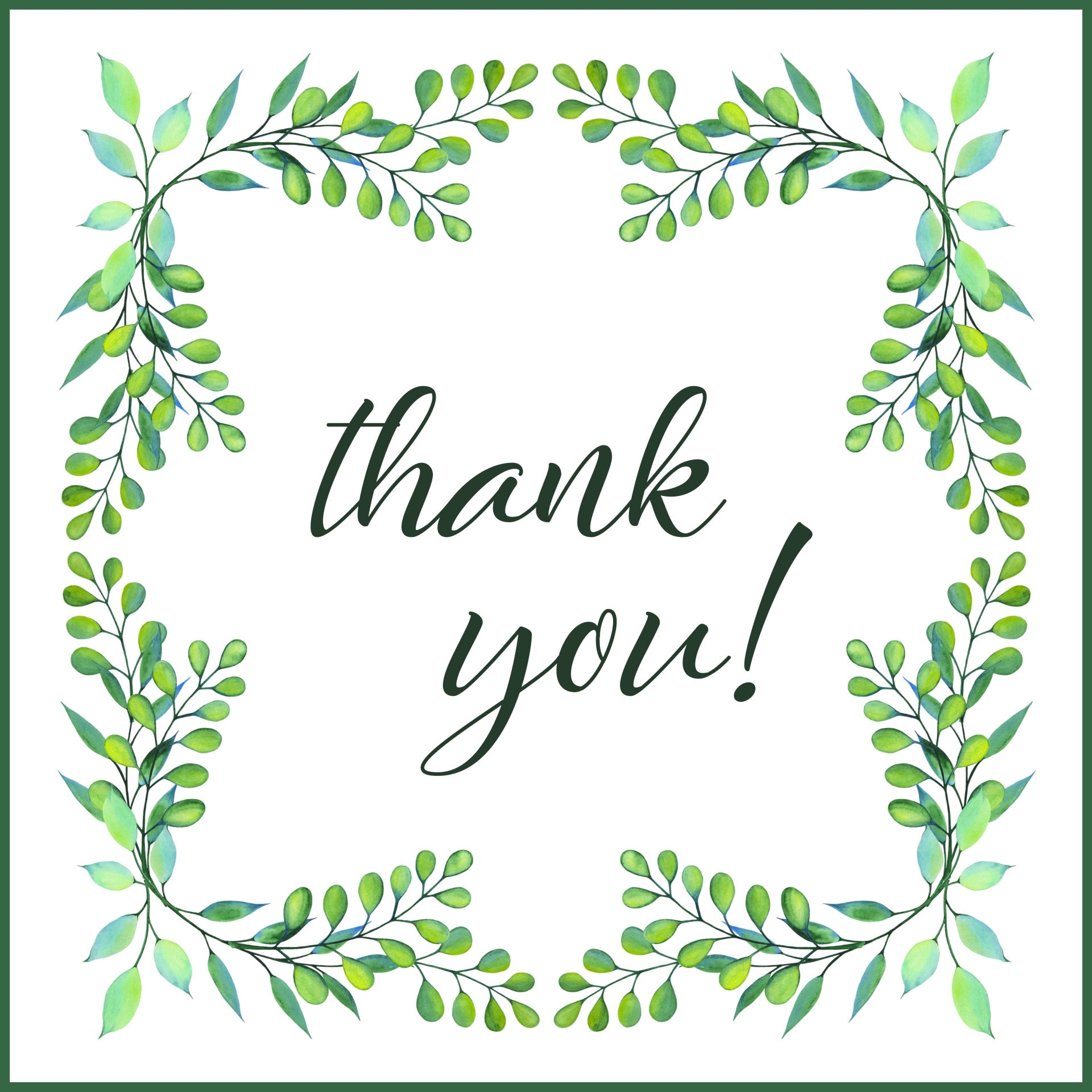 Hand Painted Watercolor Square Frames for Greeting Card, Digital Card ...