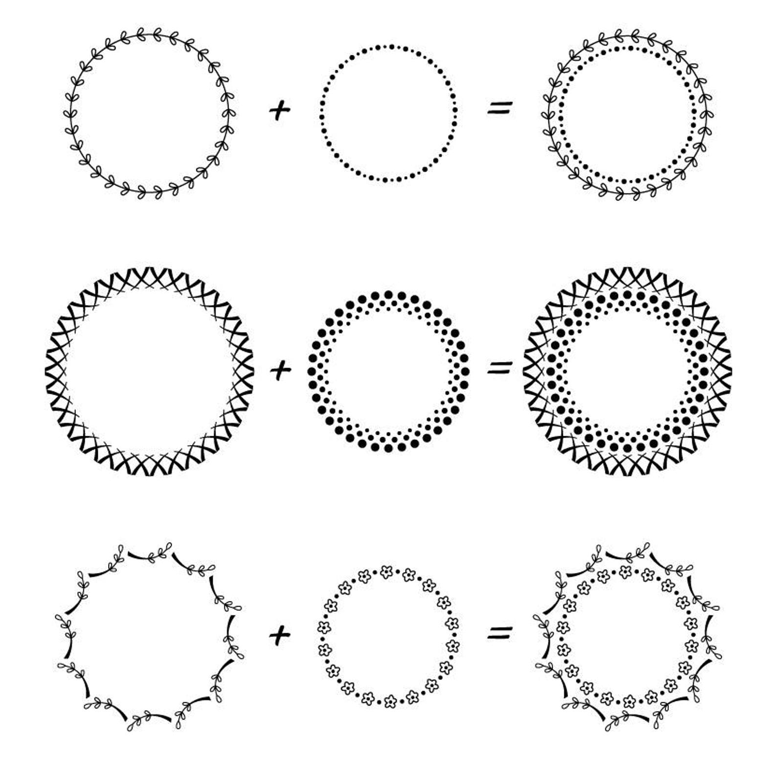 Vector Decorative Round Frames, Circle Frames,greeting Card, Digital ...