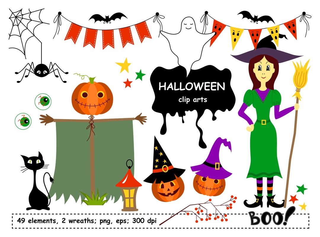 Halloween Designs, Greeting Card, Digital Card, Clip Art, Cliparts ...