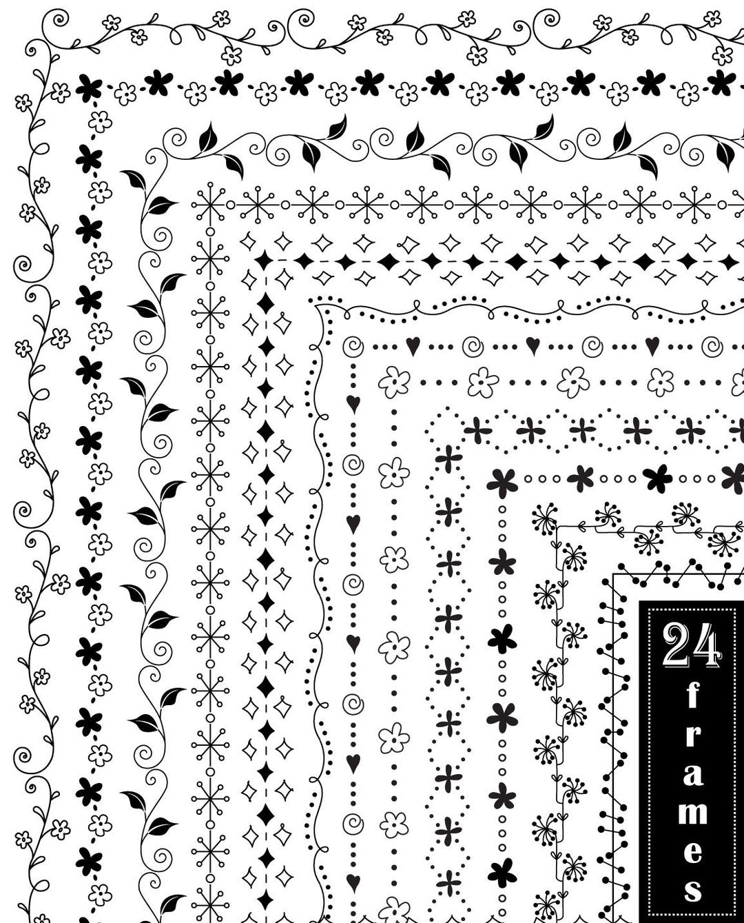 Vector Decorative Frames, Square Frames, Rectngle Frames, Digital Card ...