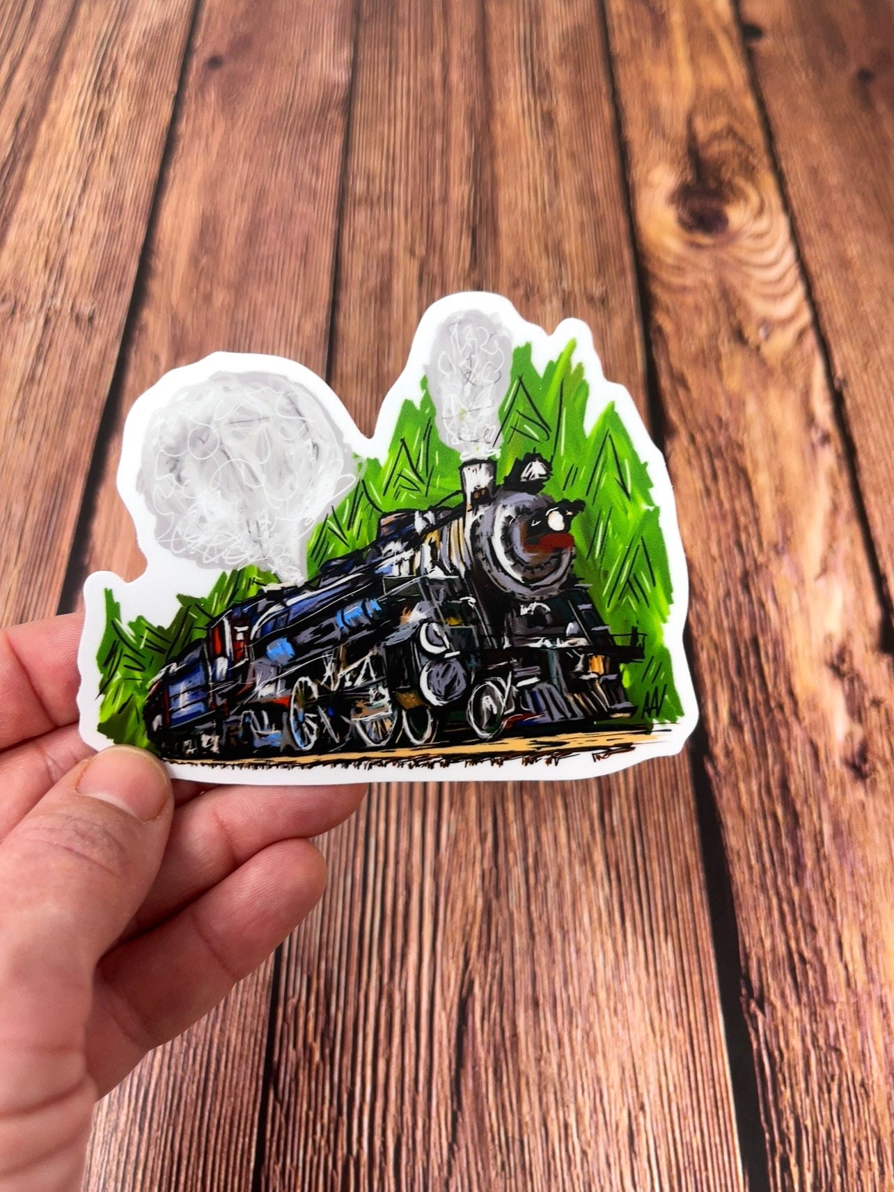 Old Locomotive Train Sticker Vinyl Decal Sticker - Etsy