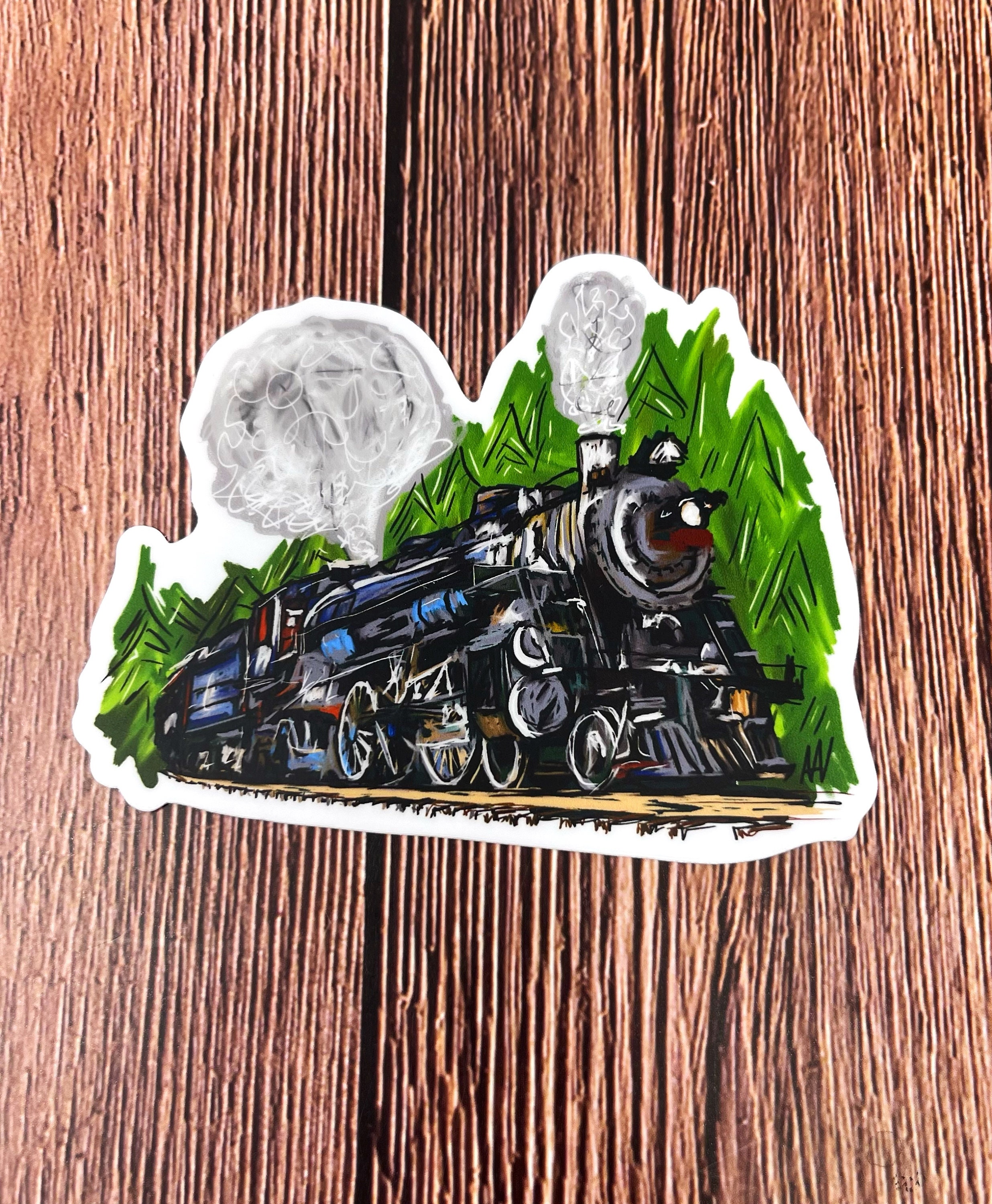 Old Locomotive Train Sticker Vinyl Decal Sticker - Etsy