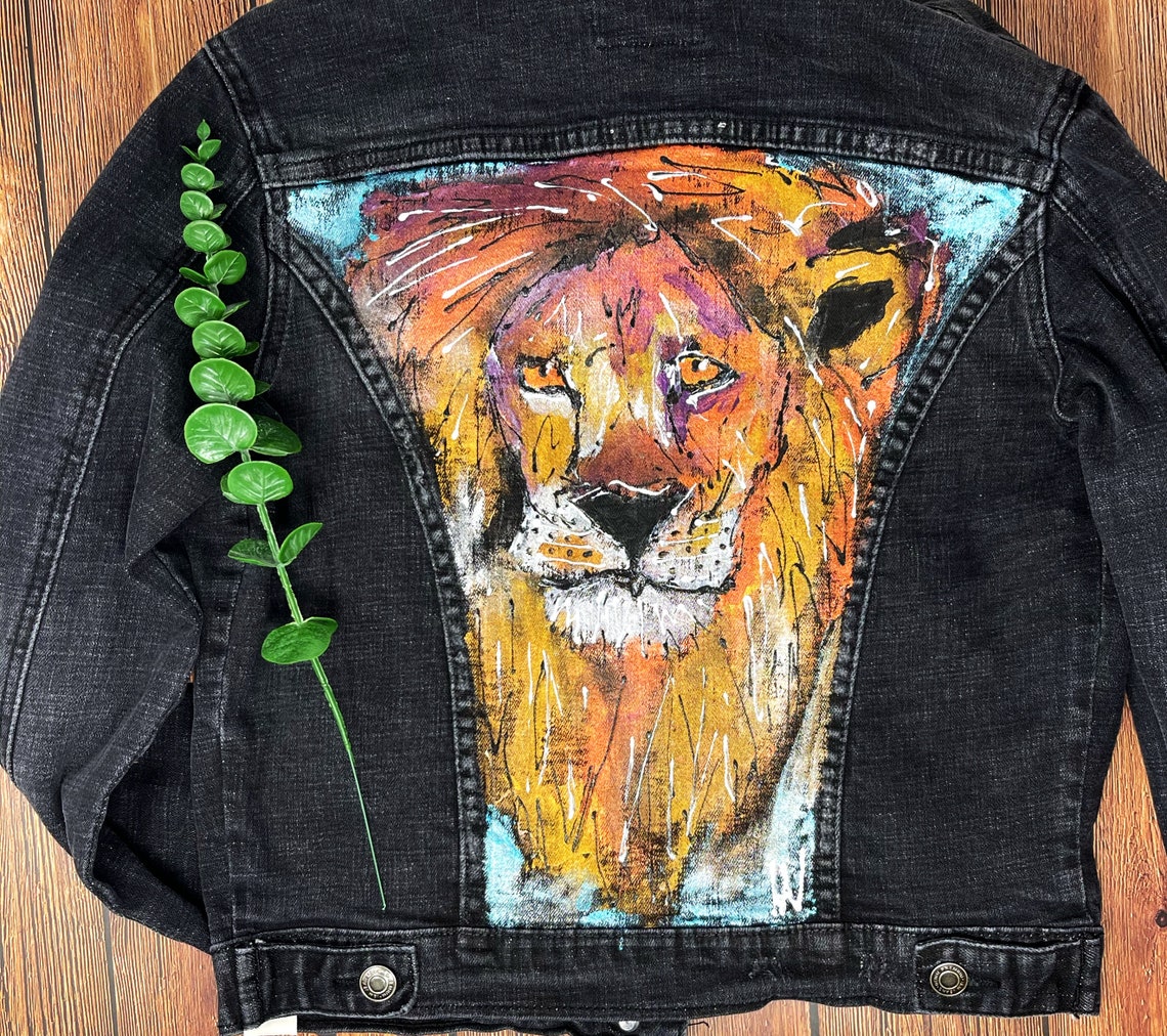 Custom Hand Painted Denim Jacket Adult - Etsy
