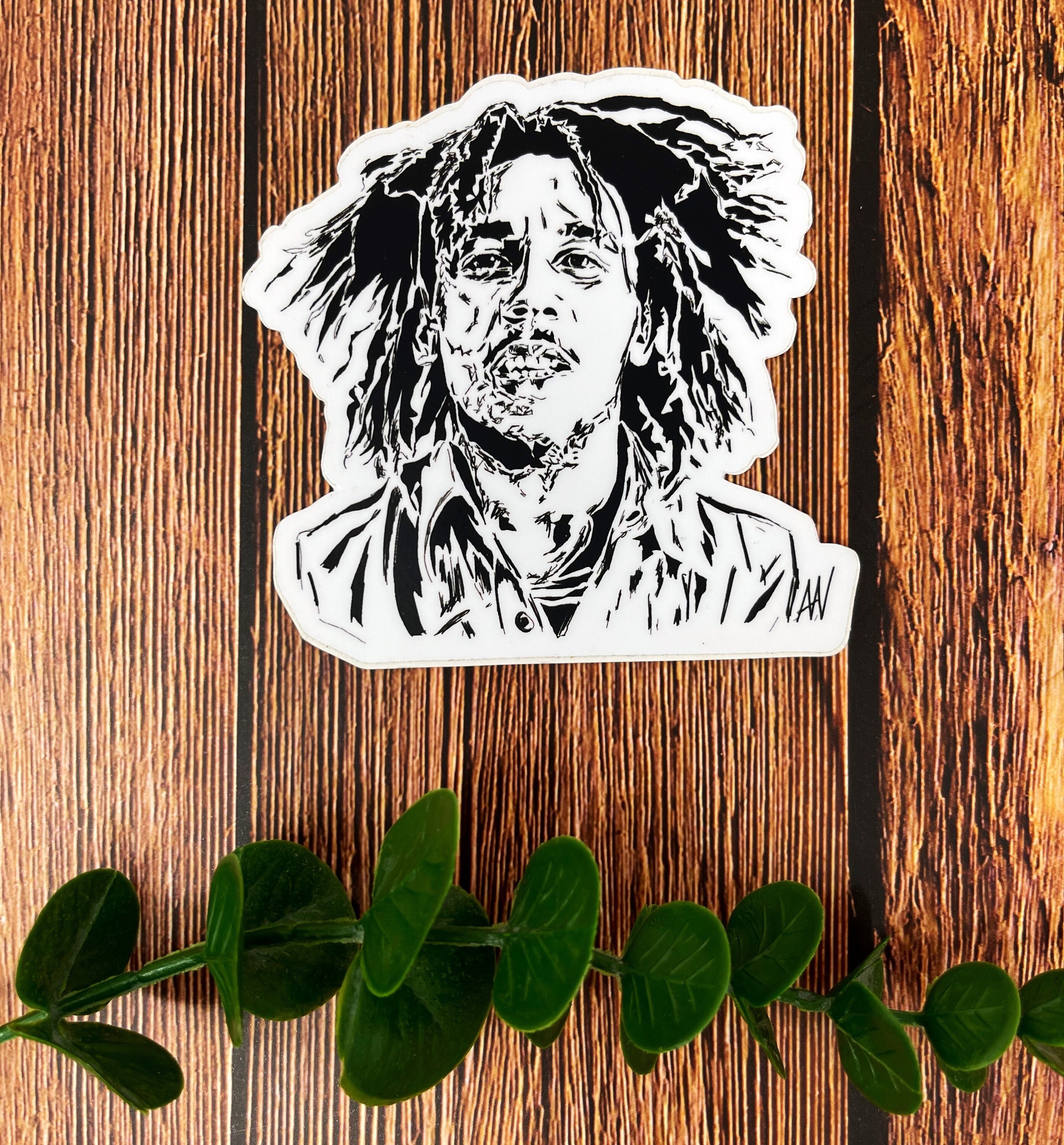 Bob Marley Sticker Vinyl Decal 4" Original Art & Illustration - Etsy