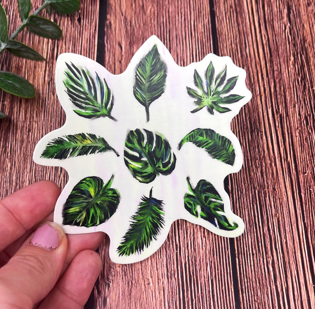 Tropical Leaves Vinyl Decal 4" Sticker - Etsy