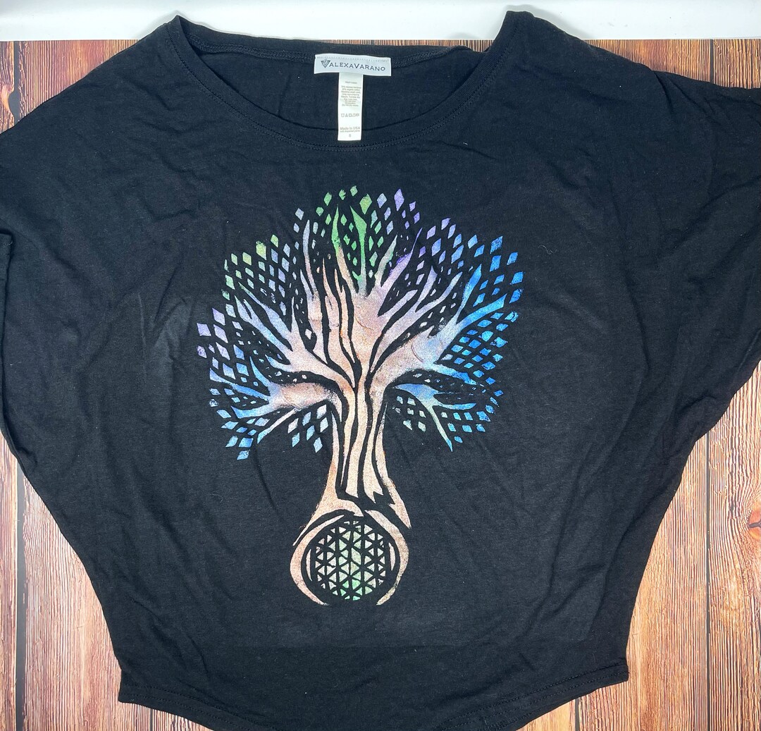 Tree of Life Hand Painted Women's Poncho Cut Tee - Third Wolf - Etsy