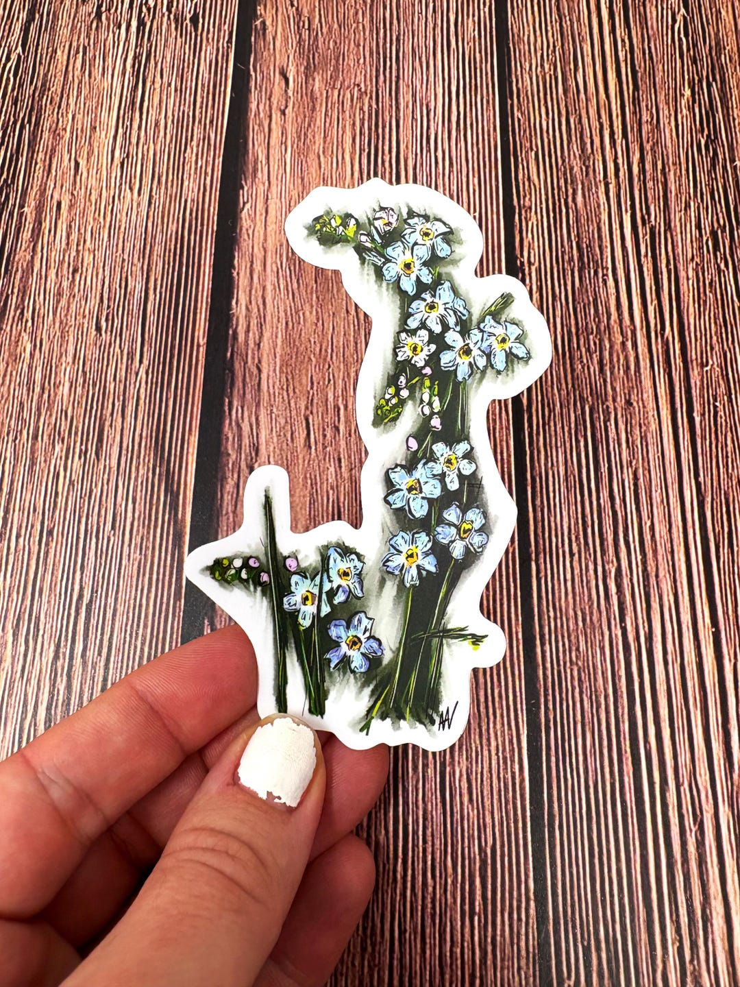Forget Me Not Flower Vinyl Decal Sticker - Etsy