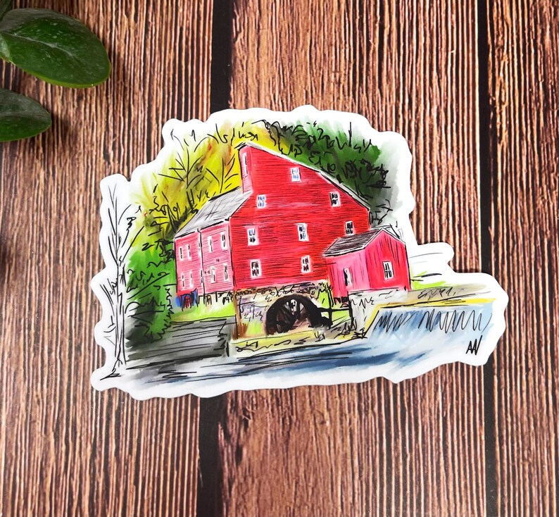 The Red Mill NJ Vinyl Decal 4" Sticker - Etsy