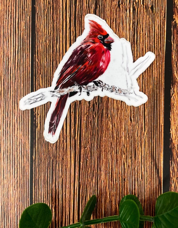 Cardinal Sticker Vinyl Decal 4 Original Art & | Etsy