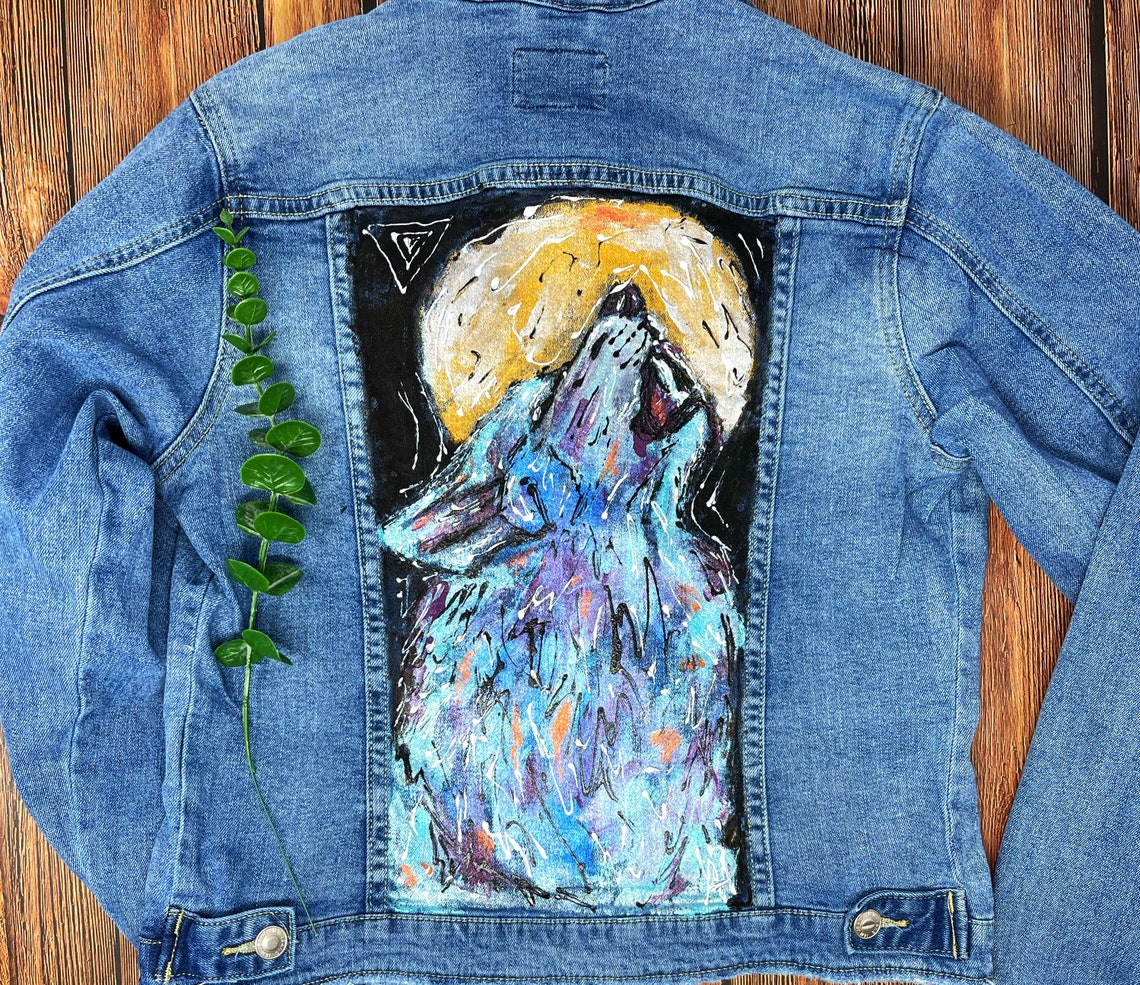 Custom Hand Painted Denim Jacket Adult - Etsy