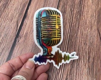 Microphone Music Kitchen Bedroom Wall Art Sticker Picture Decal - Etsy