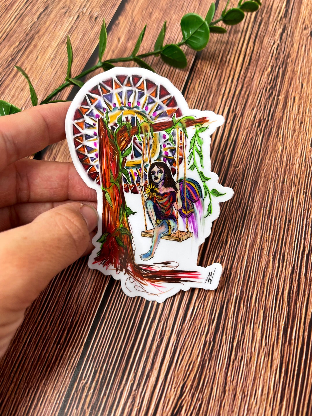 Fairy Swing Sticker Vinyl Decal 4" Original Art & Illustration - Etsy