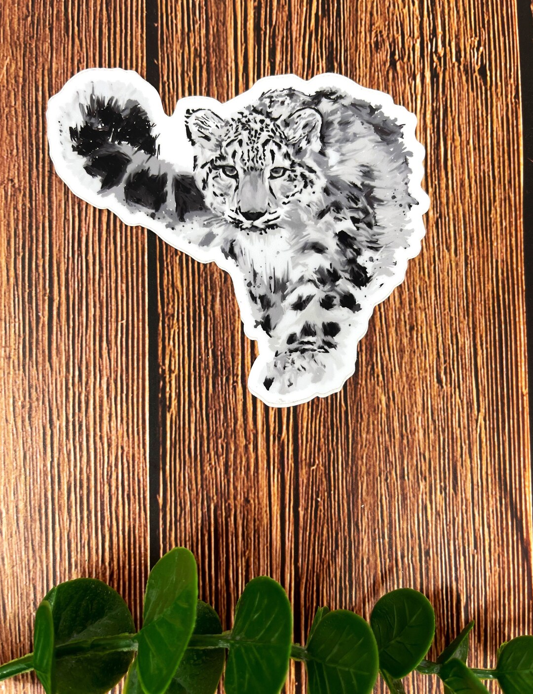 Snow Leopard Sticker Vinyl Decal 4" Original Art & Illustration - Etsy