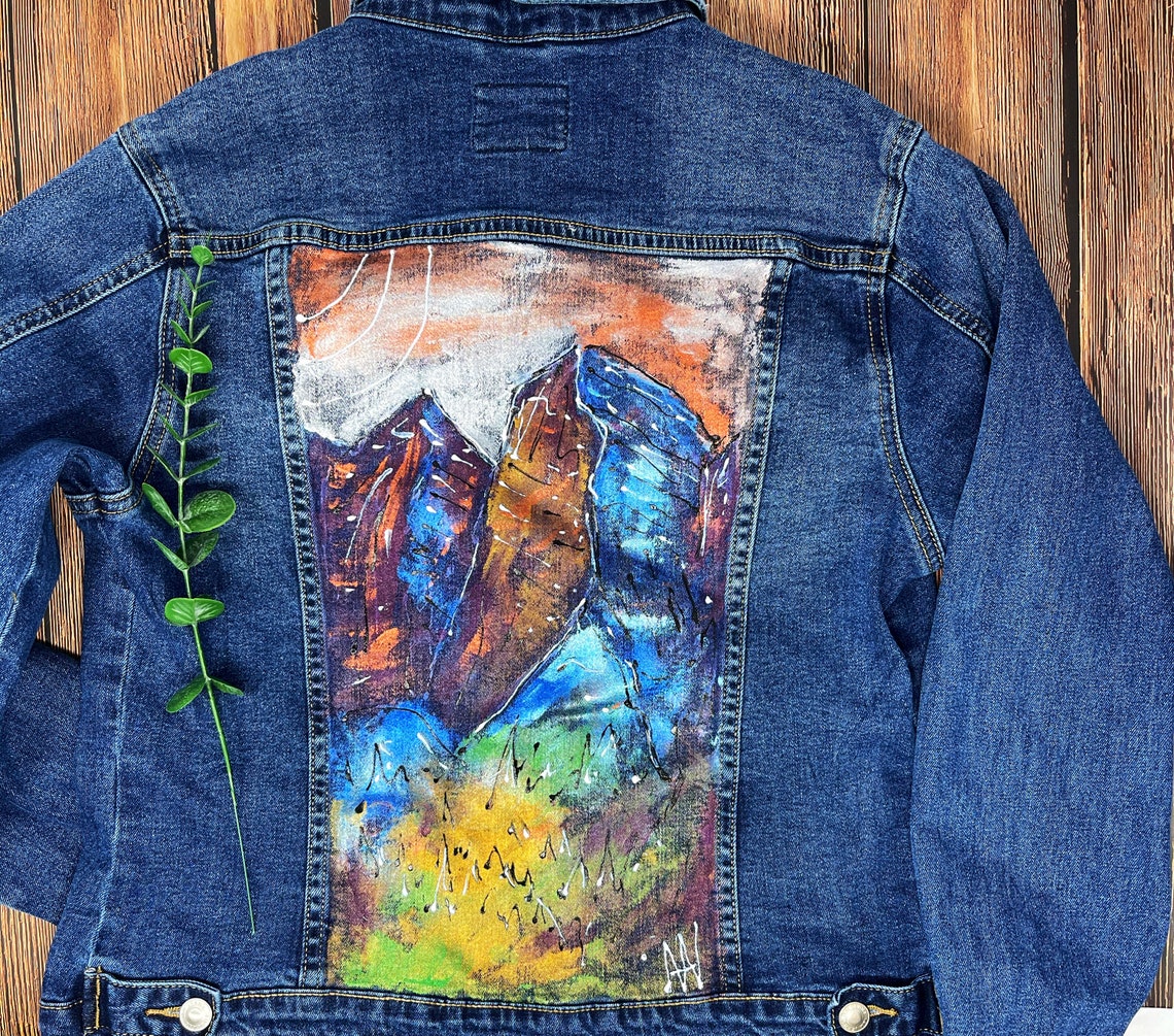 Custom Hand Painted Denim Jacket Adult - Etsy