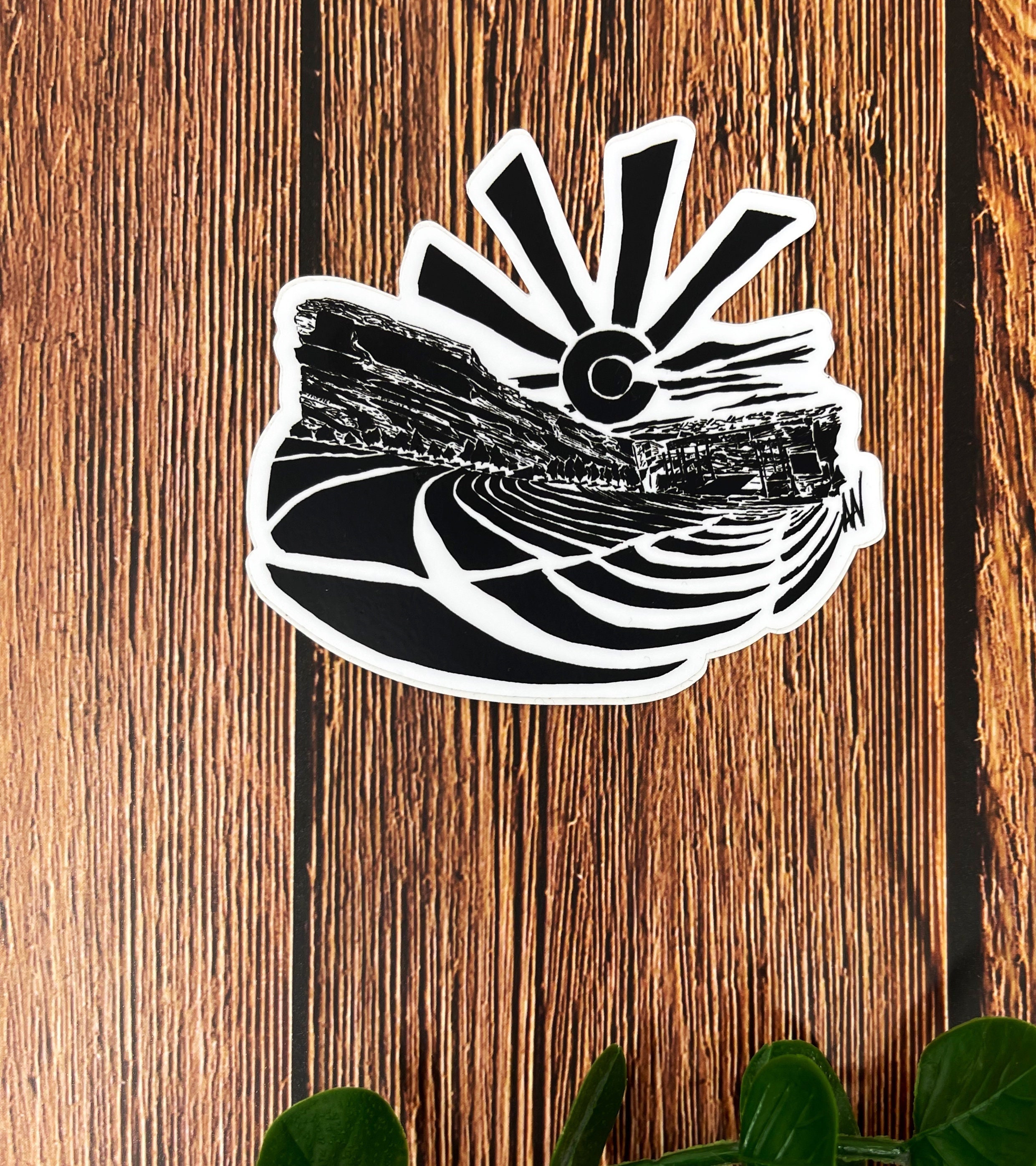 Red Rocks Amphitheater Sticker Vinyl Decal 4" Original Art ...