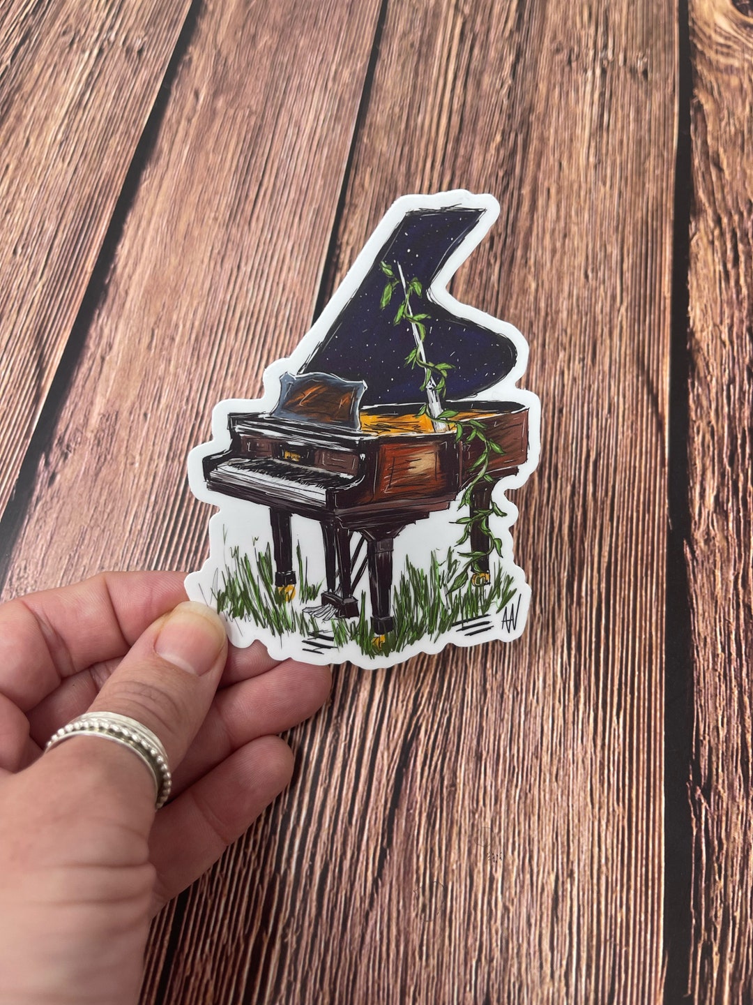 Grand Piano Sticker Vinyl Decal Sticker - Etsy