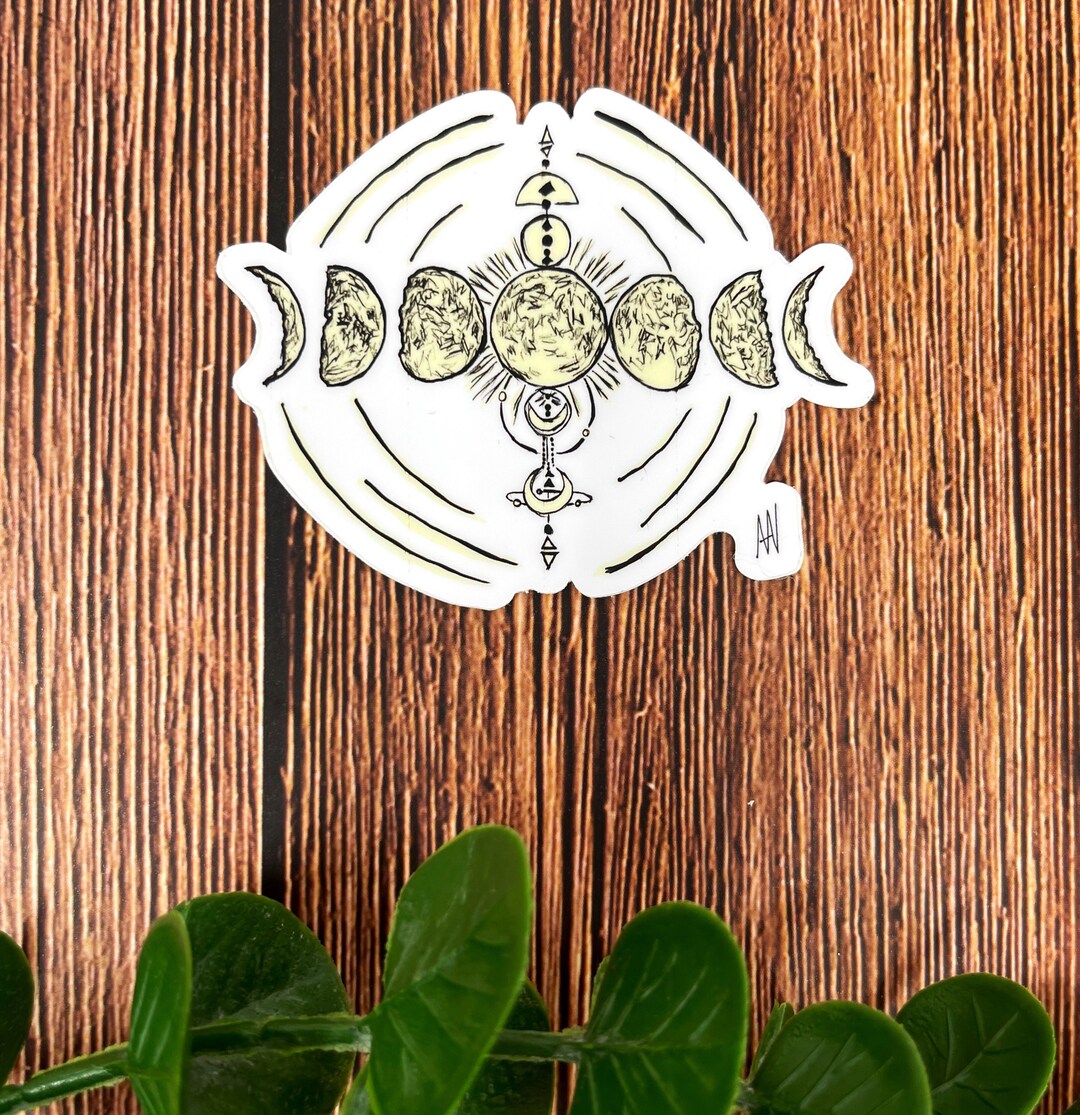 Moon Phases Sticker Vinyl Decal 3" Original Art & Illustration - Etsy