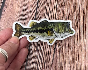 Largemouth Bass Sticker | Vinyl Bass Decal | Waterproof | Bass Sticker ...