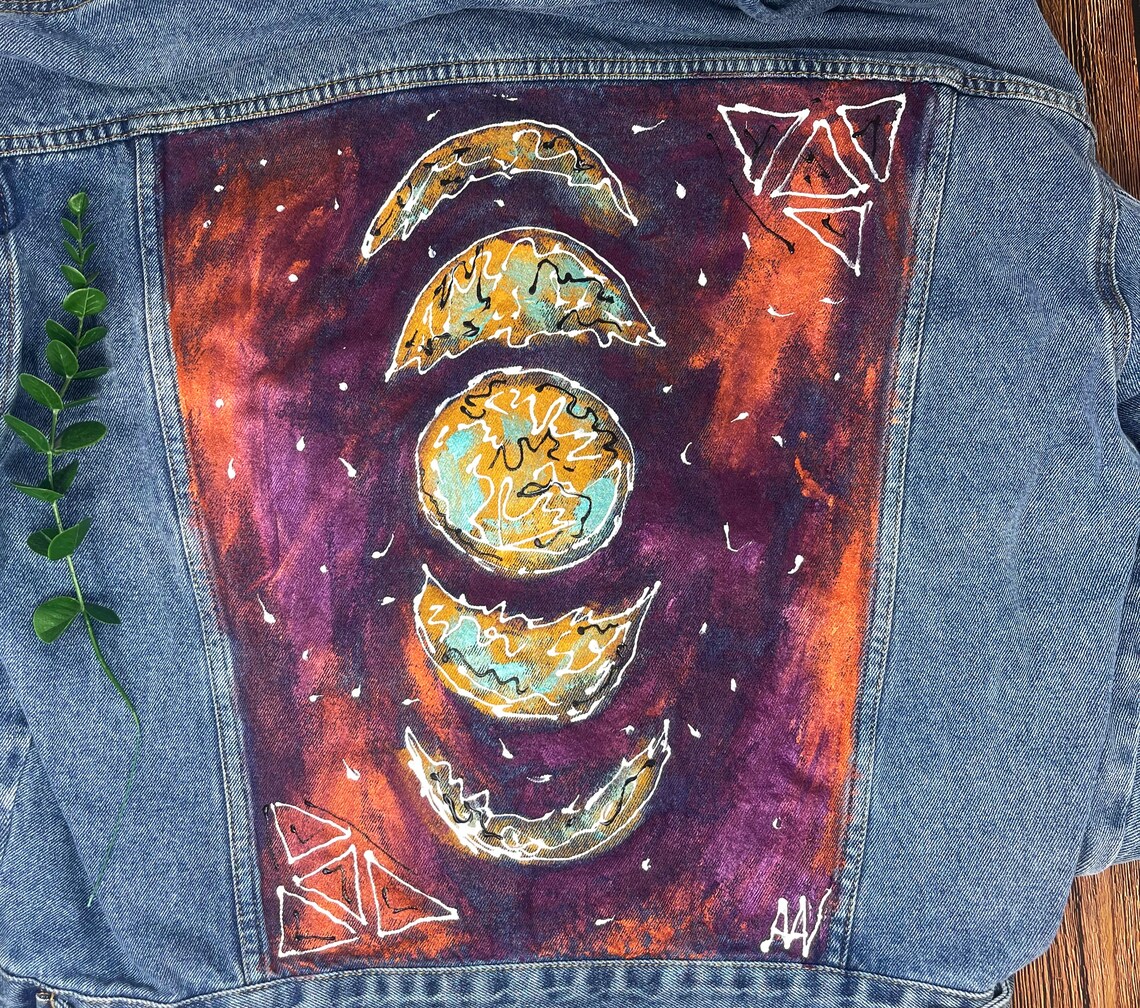 Custom Hand Painted Denim Jacket Adult - Etsy