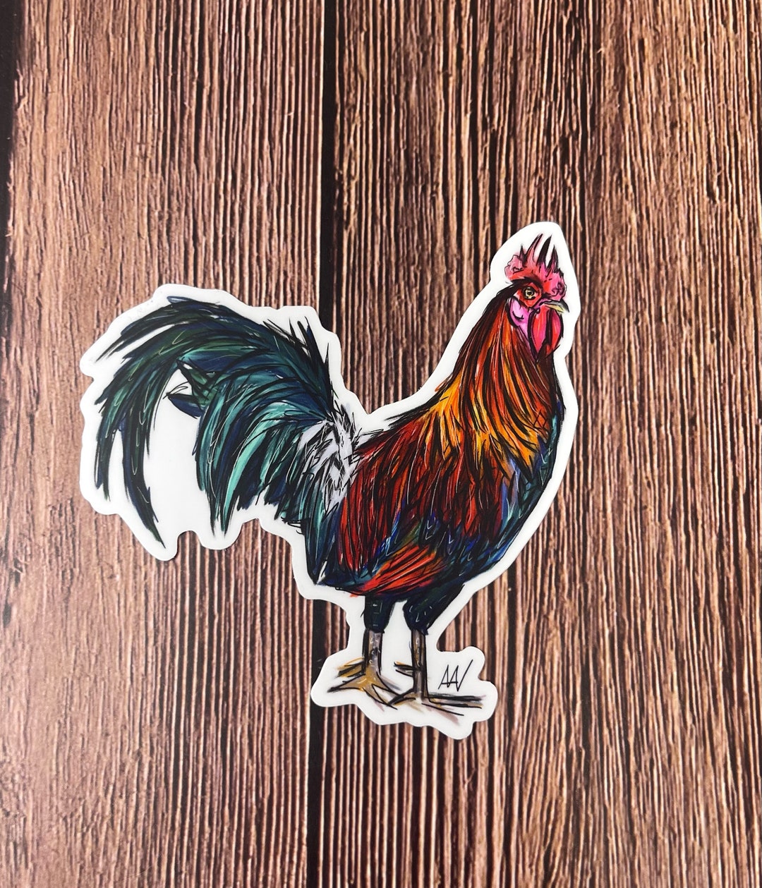 Rooster Sticker Vinyl Decal Sticker - Etsy