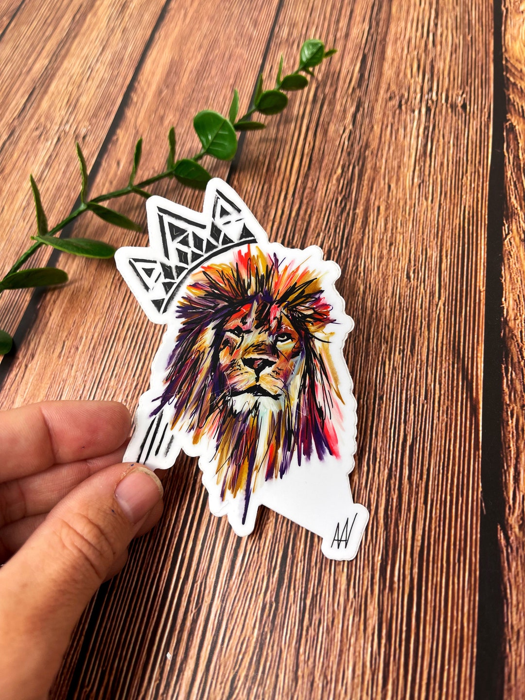 Crown Lion Vinyl Decal Sticker - Etsy