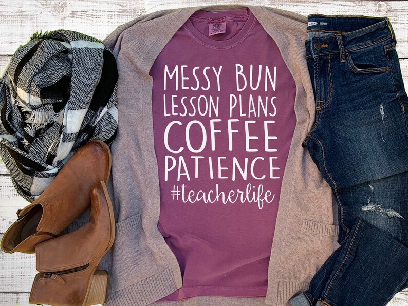 Messy Bun Lesson Plans Coffee Patience teacherlife Comfort - Etsy