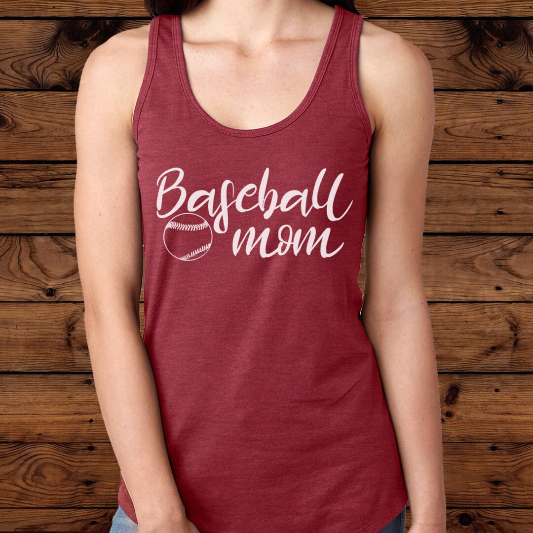 Baseball Mom Racerback Tank- Baseball Mom - Baseball Tank - Baseball ...