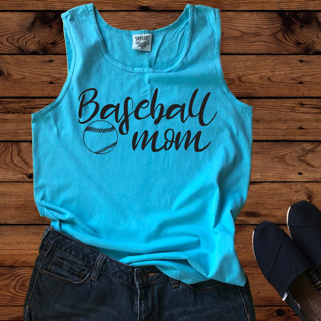 Baseball Mom-comfort Colors Tank- Baseball Mom-baseball Tank-baseball ...