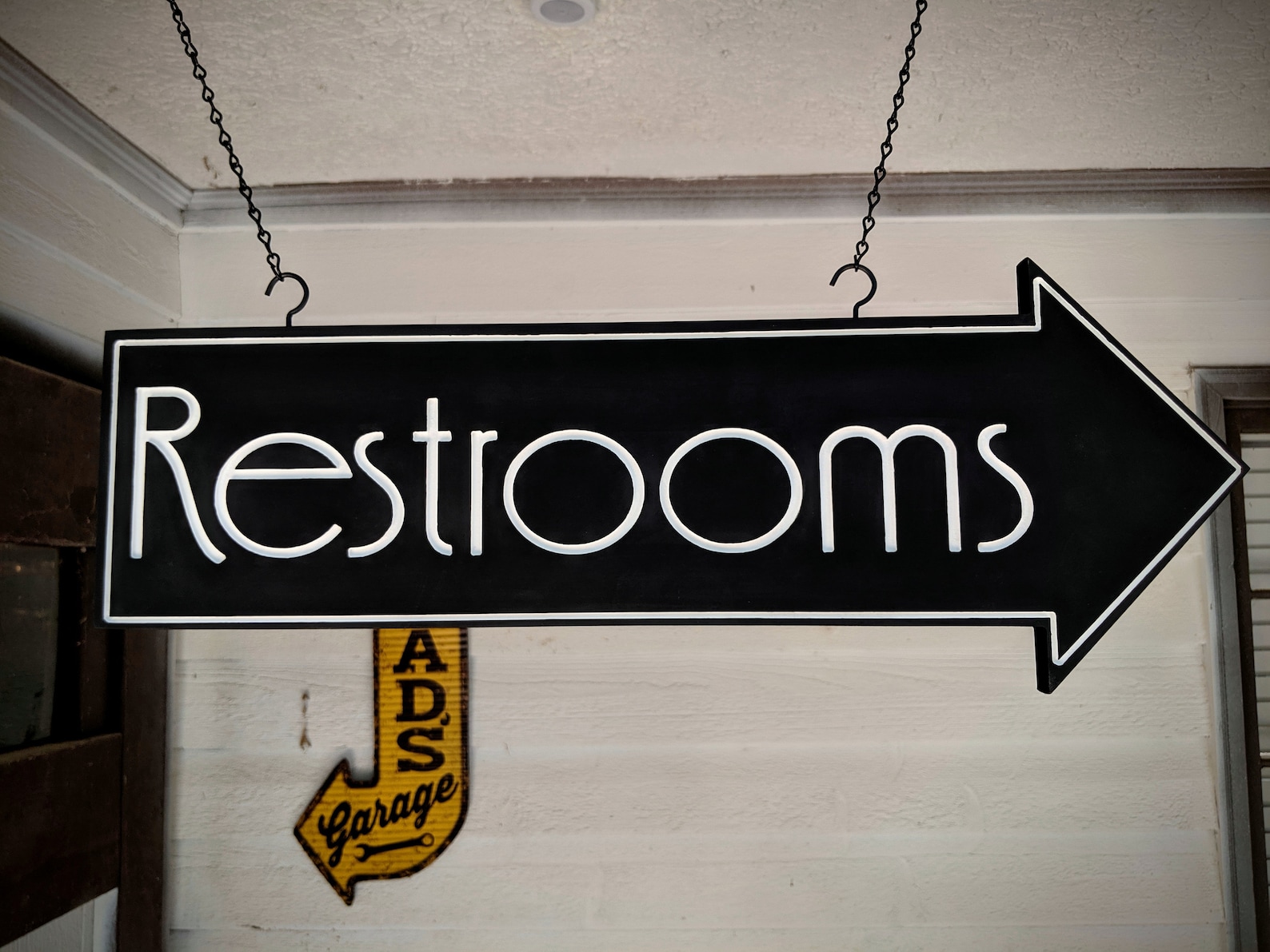 Custom made arrow directional sign restroom bathroom | Etsy