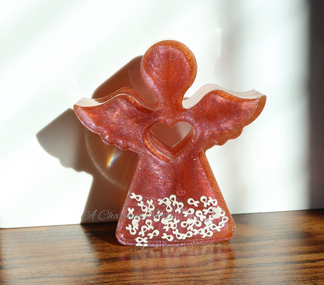 White Ribbon Angel | Angel Figurine | Lung Cancer Awareness | Cancer ...